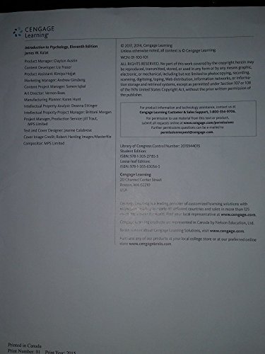 Introduction to Psychology, Loose-leaf Version