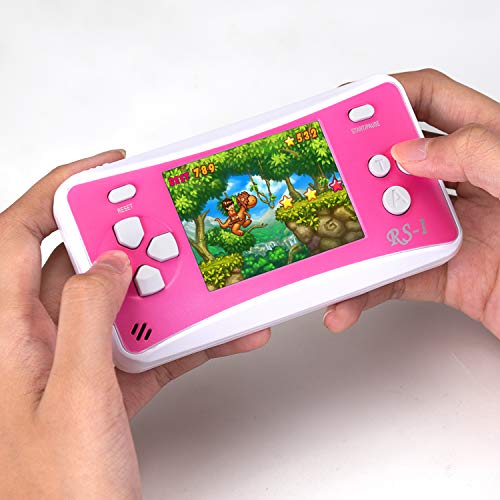 Portable Handheld Games for Kids 2.5" LCD Screen Game TV Output Arcade Gaming Player System Built in 152 Classic Retro Video Games Birthday for Your Boys Girls- (Pink)