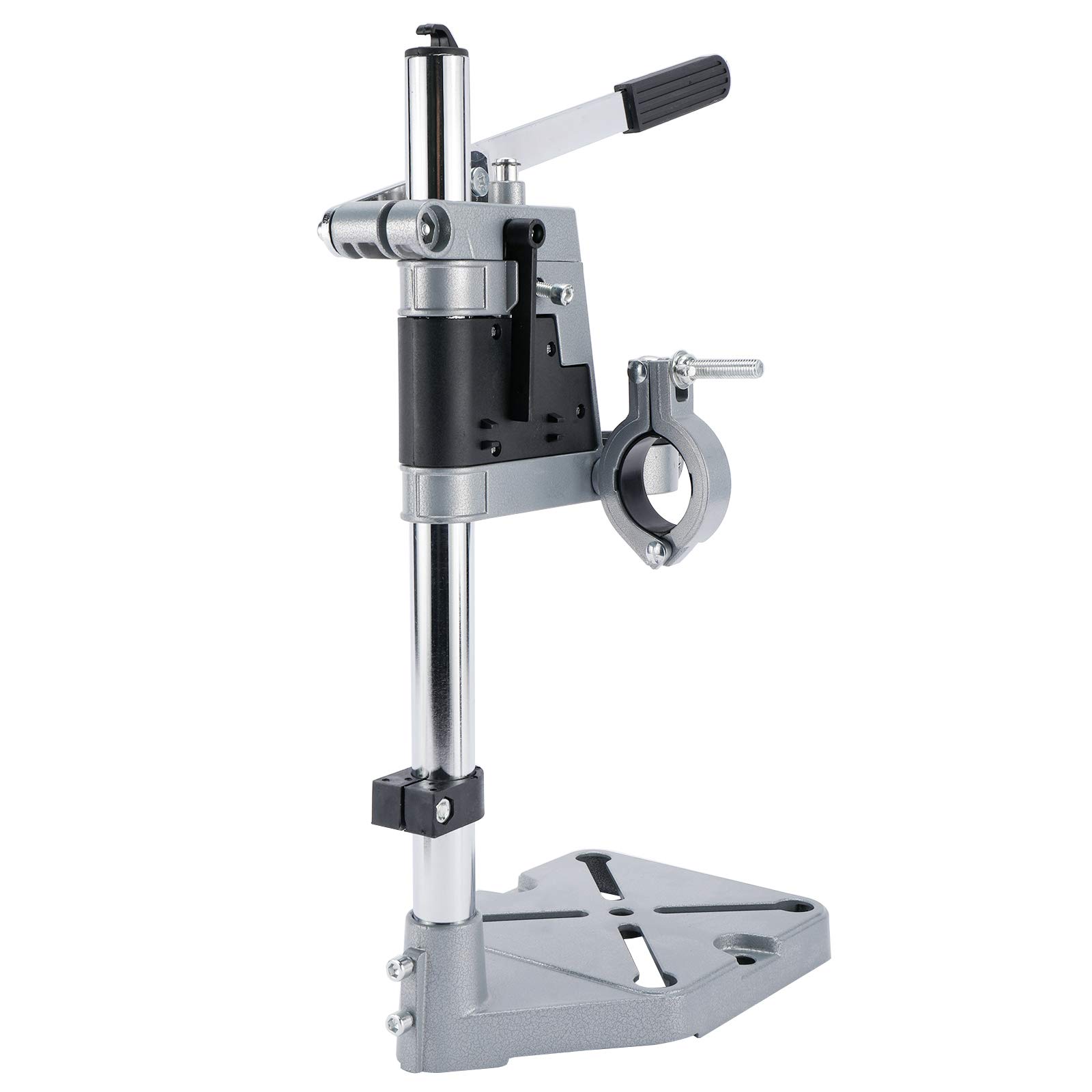 LuckyHigh Two Mounting Holes Adjustable Electric Drill Press Stand Workstation Double Holes Drill Workbench Repair Tool Bench Clamp Support Tool