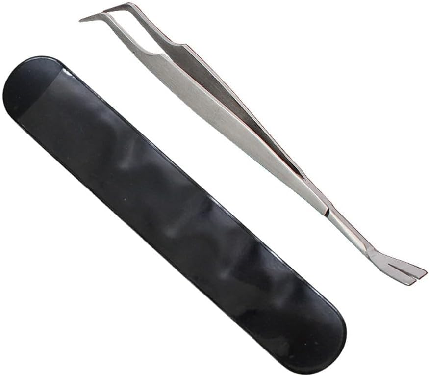 Calsgkspray Silver 2 in 1 Tick Removal Tool for Pets, Stainless Steel Professional Tick Tweezers Ticks Remover for Dogs Cats Tick Tweezers for Humans Pets, Hair Removal Mitts and Rollers