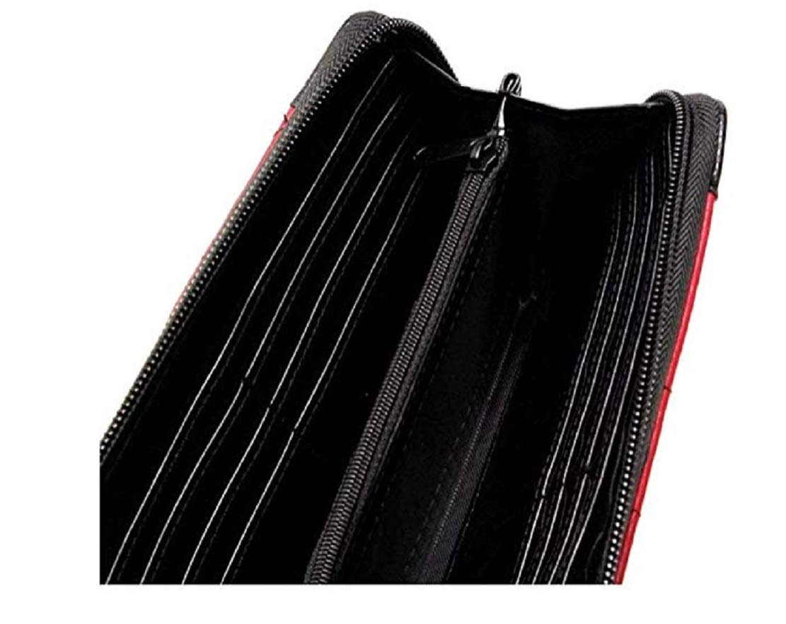 Metal Badge Zip Around Hand Purse Clutch Wallet L88