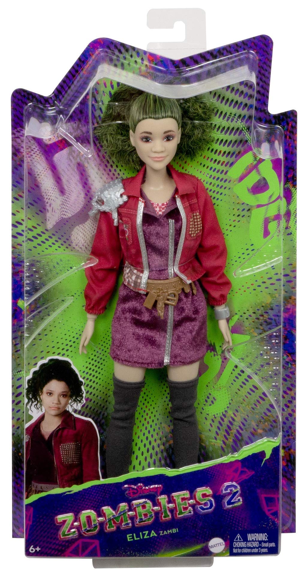 Mattel Zombies, Eliza Zombie Doll (11.5-inch) Wearing Grungy-Cool Outfit and Accessories, 11 Bendable “Joints,” Great Gift for Ages 5+