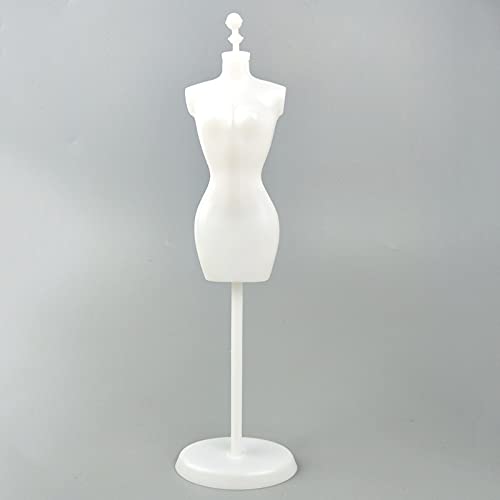 HTHAU Display Holder Support for Barbie Doll Clothes Outfit Dress Mannequin Model Stand for Barbie Dollhouse 1/6 Dolls Accessories (Color: New White)
