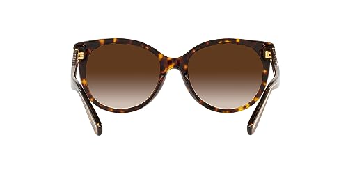 Coach HC8321 Sunglasses, Dark Tortoise/Brown Gradient, 55 mm