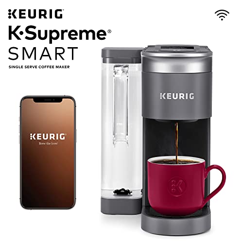 Keurig K-Supreme SMART Coffee Maker, Gray & 3-Month Brewer Maintenance Kit Includes Descaling Solution, Water Filter Cartridges & Rinse Pods, Compatible Classic/1.0 & 2.0 K-Cup Coffee Makers, 7 Count