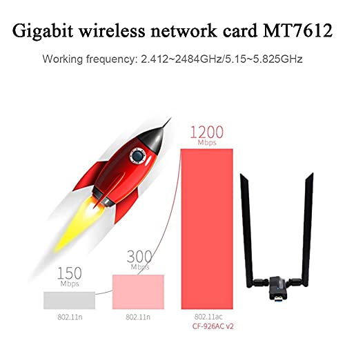 EKDSPW 1200M Gigabit Network Card 2.4 5.8GHz USB 3.0 WiFi Receiver Dual Band Desktop Dual Band Wireless WiFi Adapter