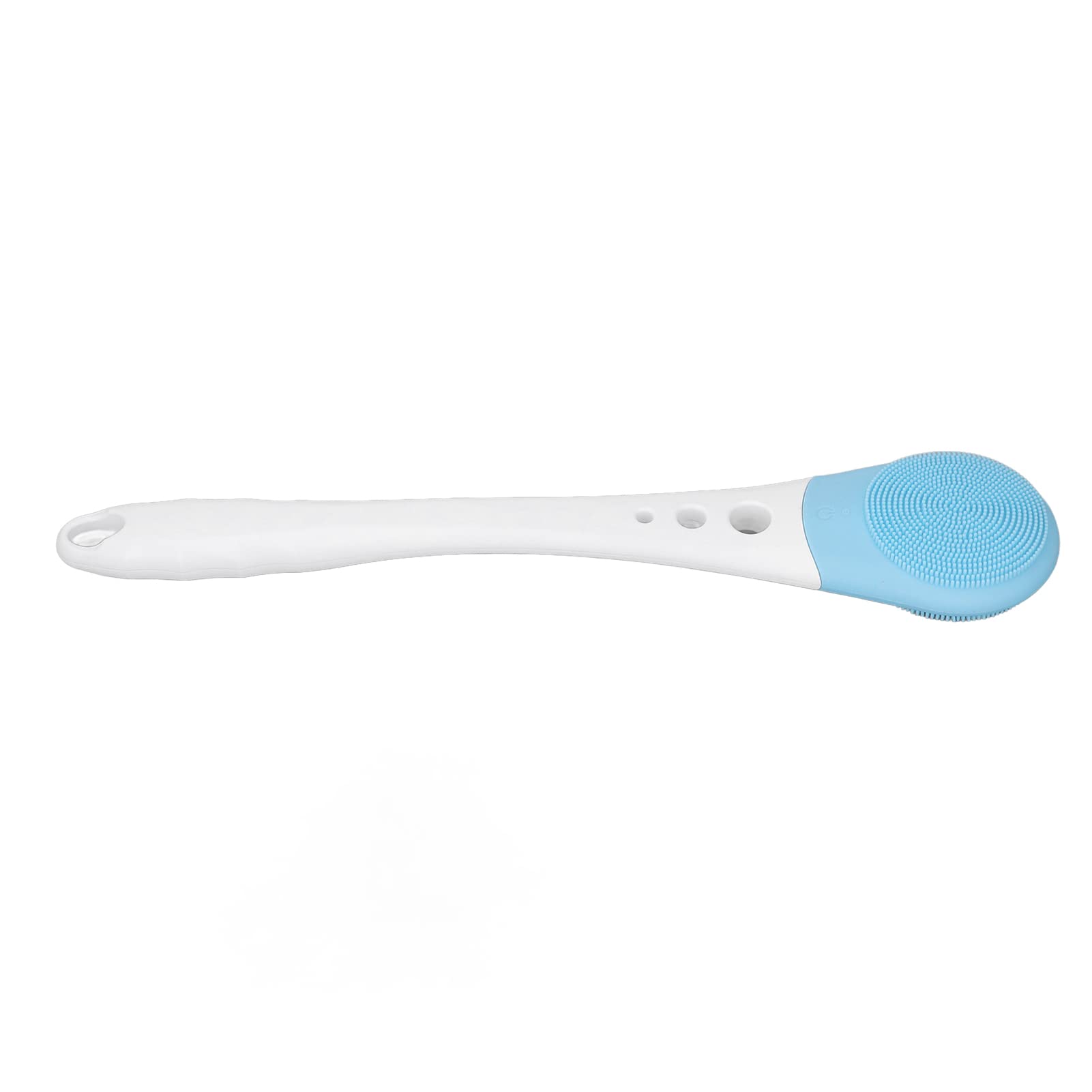 Electric Body Scrubber, 2 Colors, 43 x 9cm, Shower Brush Long Handle Waterproof Cordless Body Bath Exfoliating Soft Silicone (Blue)