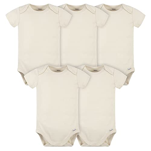 Gerber Baby 5 Pack Onesies Multi-Packs Bundle Interlock 180 gsm, Natural, 0-3 Months US