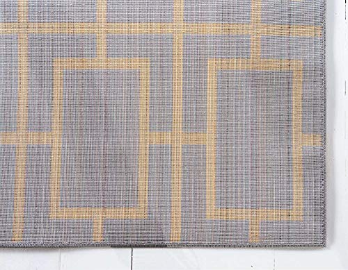 Unique Loom Marilyn Monroe Glam Collection Area Rug - Deco (6' 1' x 9' Rectangle, Gray Gold/ Gold)