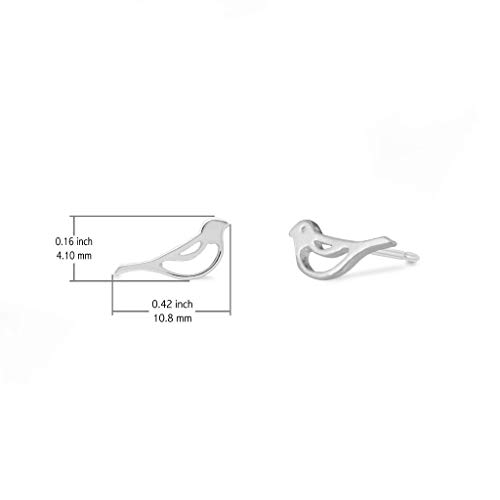 Boma Jewelry Sterling Silver Bird Stud Earrings