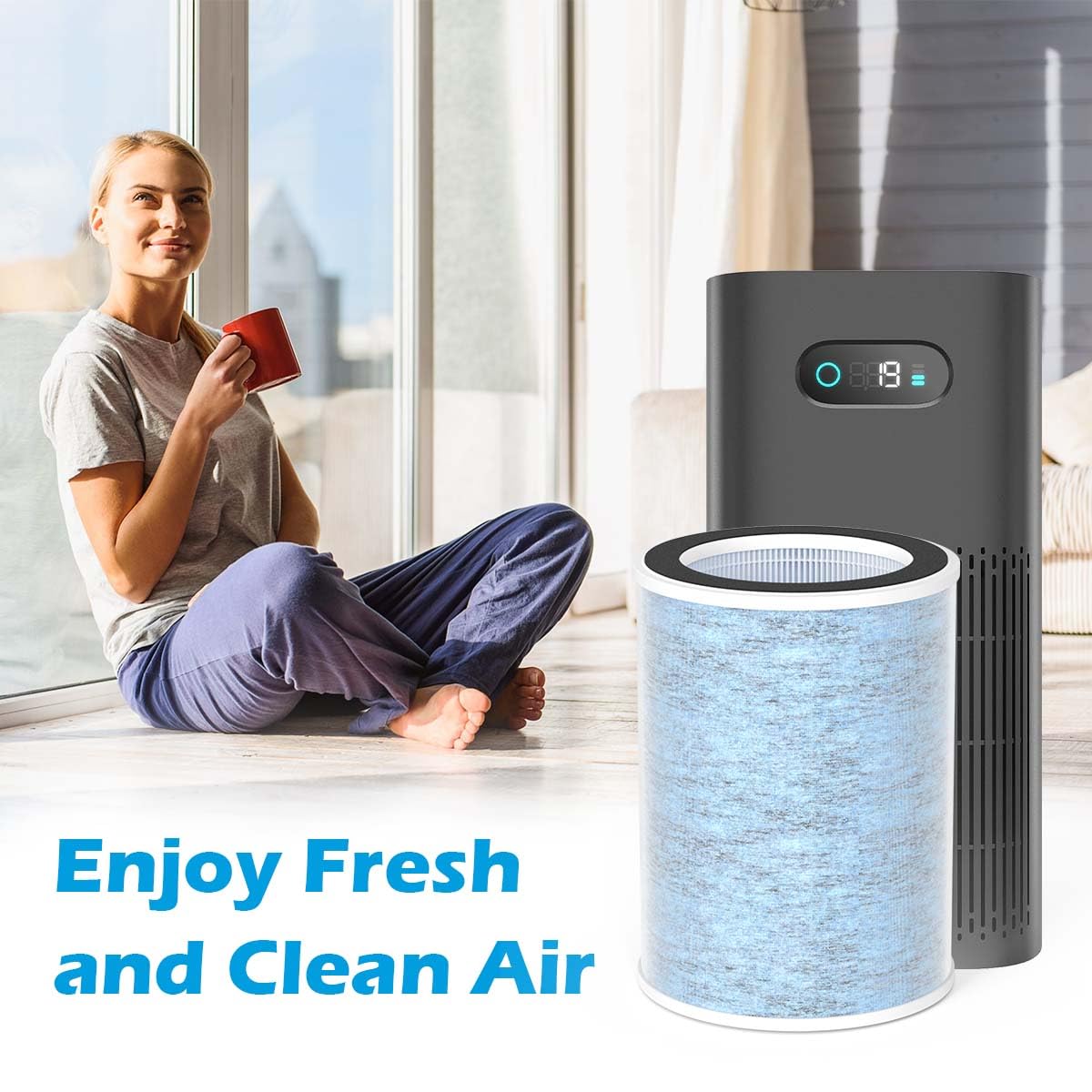CLEARBREEZE H13 True HEPA Special Air Filter Replacement with Activated Carbon Filter Compatible with WYZE Smart Air Purifier, 2 Pack