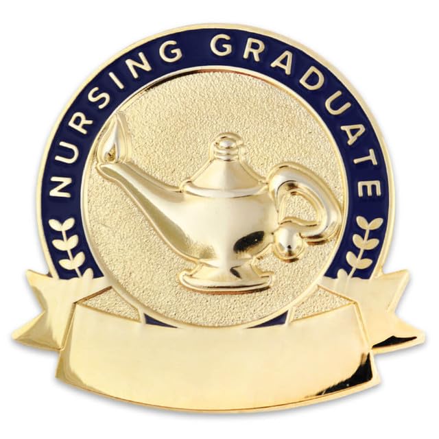 PinMart Nursing Graduate Lamp of Knowledge Engravable Personalized Lapel Pin