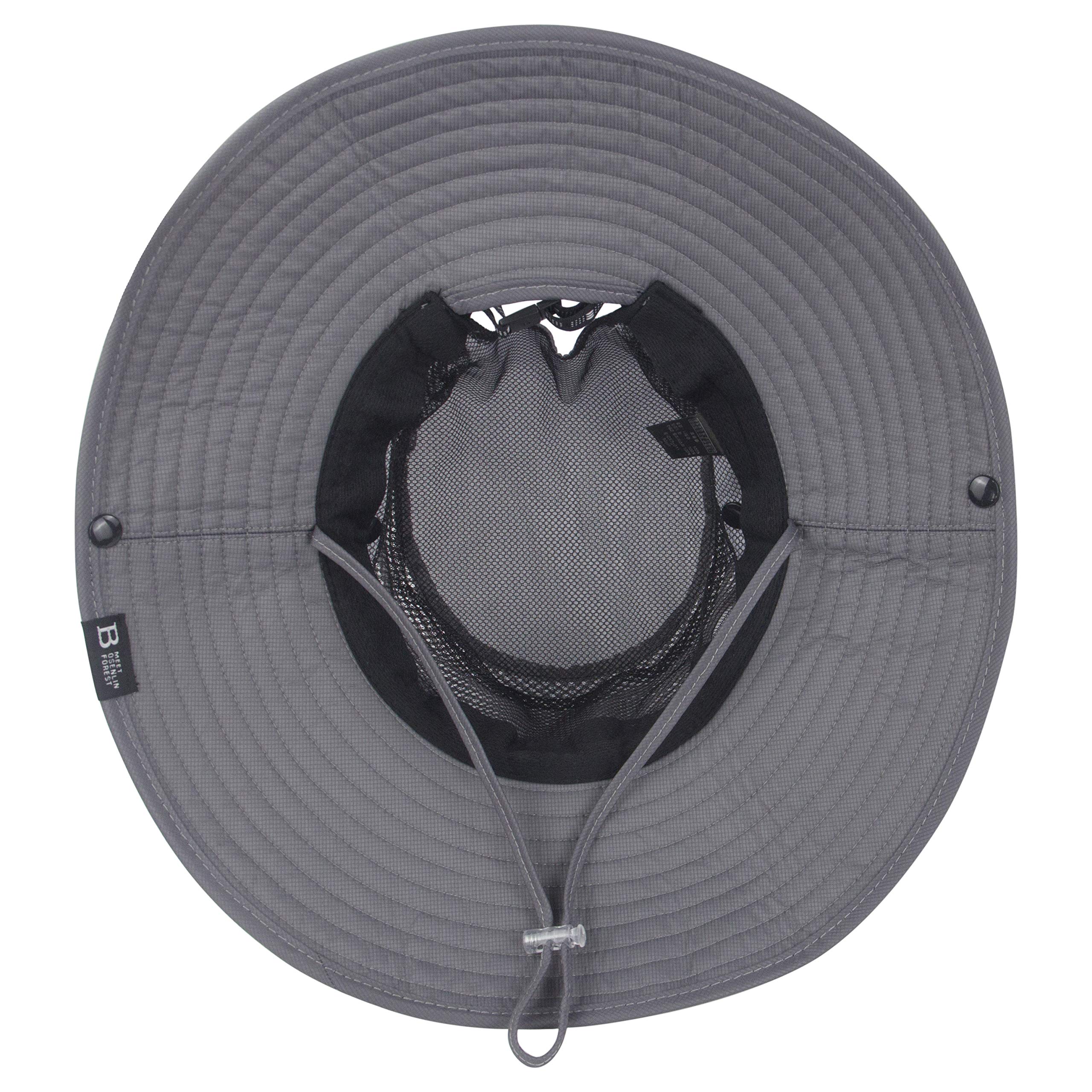 Mukeyo Womens Ponytail Sun Hat Summer Foldable Wide Brim Outdoor UV Protection Mesh Bucket Cap for Beach Fishing Hiking Gardening Grey