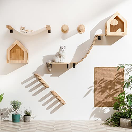 FUKUMARU Cat Wall Furniture, 34 x 13 inch Cat Hammock for DIY Cat Wall Shelves and Cat Window Perch, for Most Kitten, Medium and Large Cats