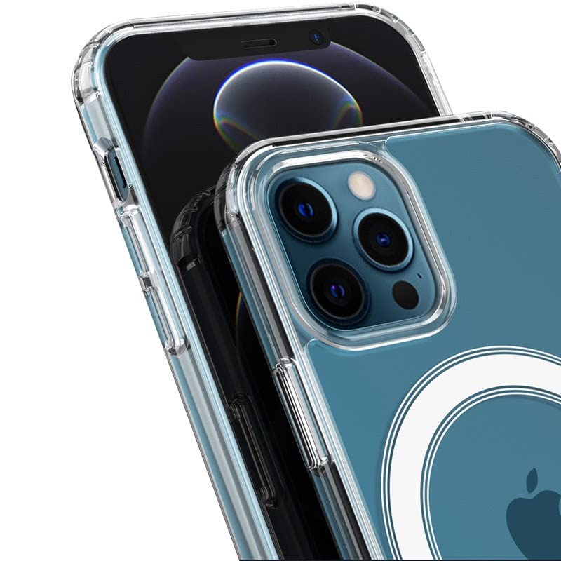 Magnetic Clear Case for iPhone 12 Case [No.1 Strong Magnets] [High Clear Design, Anti-Yellowing, Long-Lasting Clarity, Eyes-catching] [ Support Wireless Charging