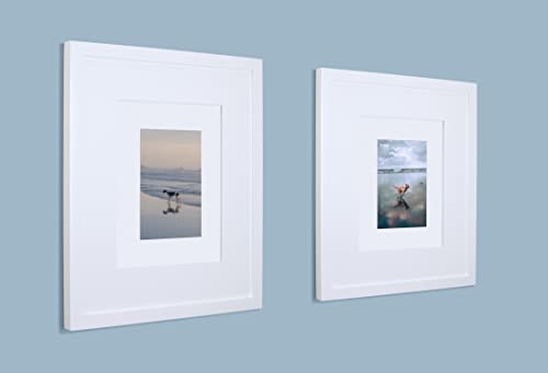 Fox Hollow Furnishings 11x14 Compact Concealed Recessed Picture Frame Medicine Cabinets (Contemporary White)