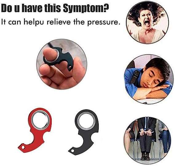 Keychain Spinner Toy, Portable Keyring Spinner Toy, Finger Keychain Spinner Portable Keychain Spinner, Novelty Keychains for Finger Exercise(2PCS)