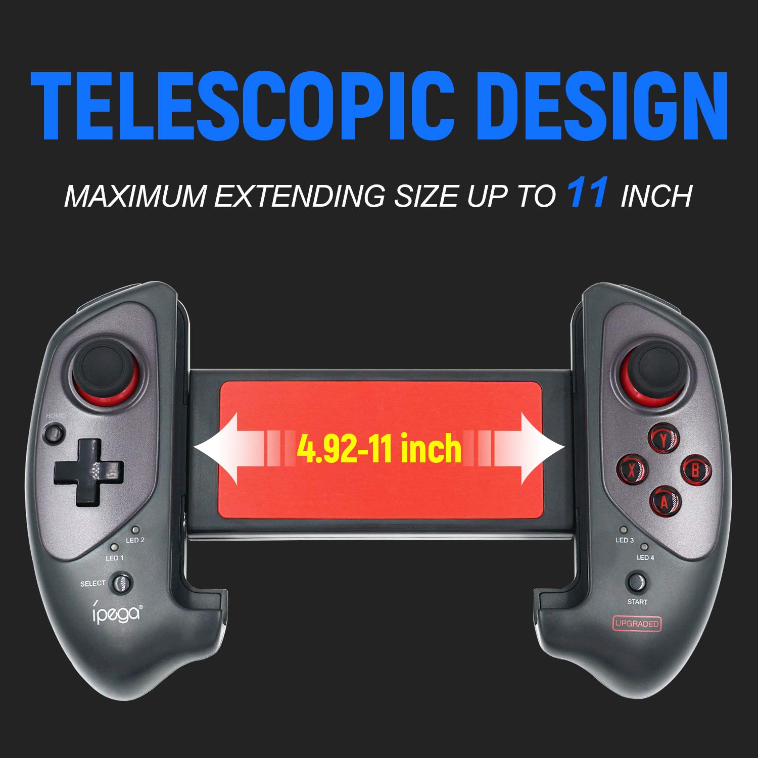 Mcbazel PG-9083s Wireless 3.0 Stretching Extendable Gamepad Telescopic Game Controller Joystick Pad for 5-10 inch Android Smart Phone Tablet Windows PC (NOT for iOS)