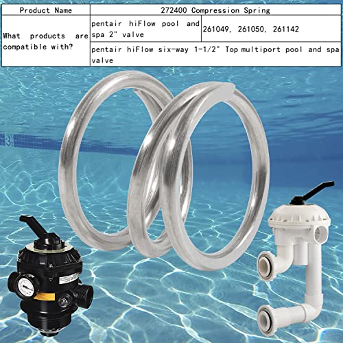 Deecaray 272400 Compression Spring,Compatible with HiFlow Pool and Spa 2" Valve,Also Compatible with HiFlow Six-Way 1-1/2" Multiport Pool and Spa Valve