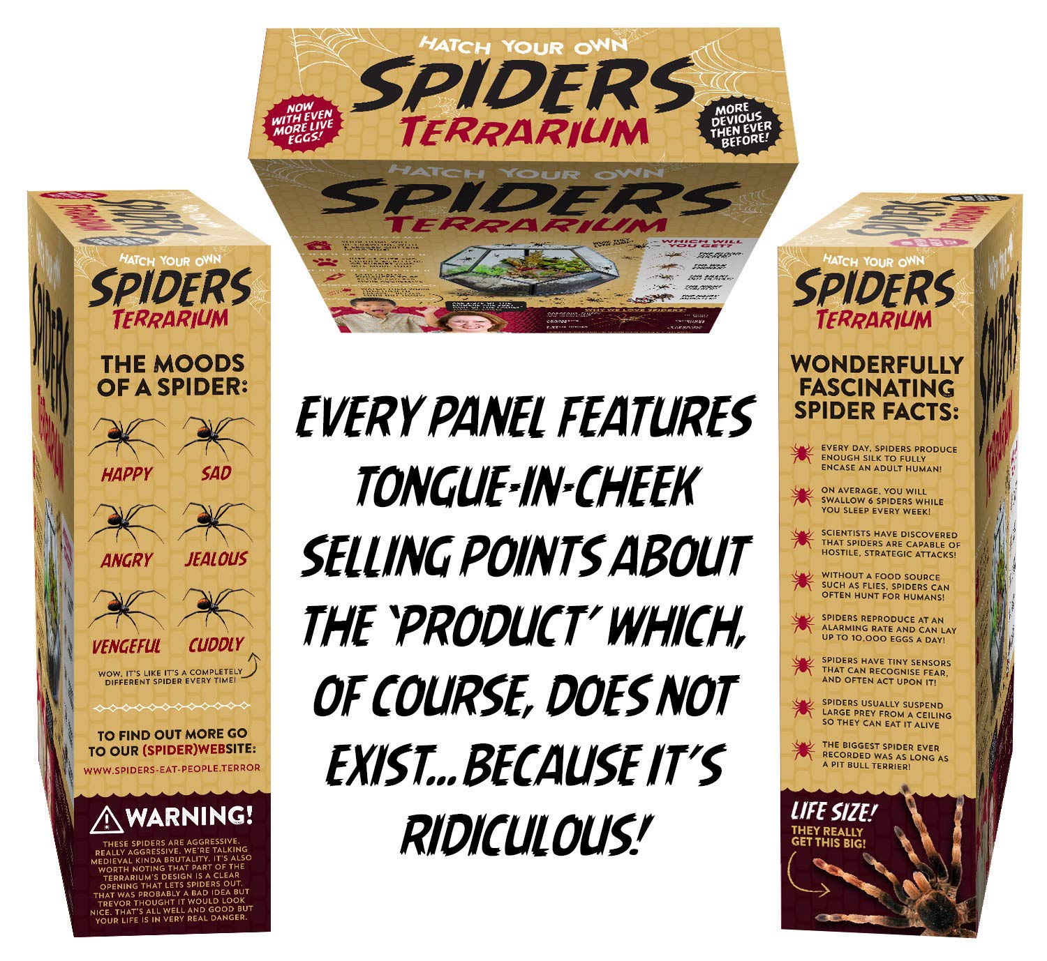 Prank Gift Box Hatch Your Own Spider Terrarium - Perfect Gag Gift and Funny White Elephant Idea