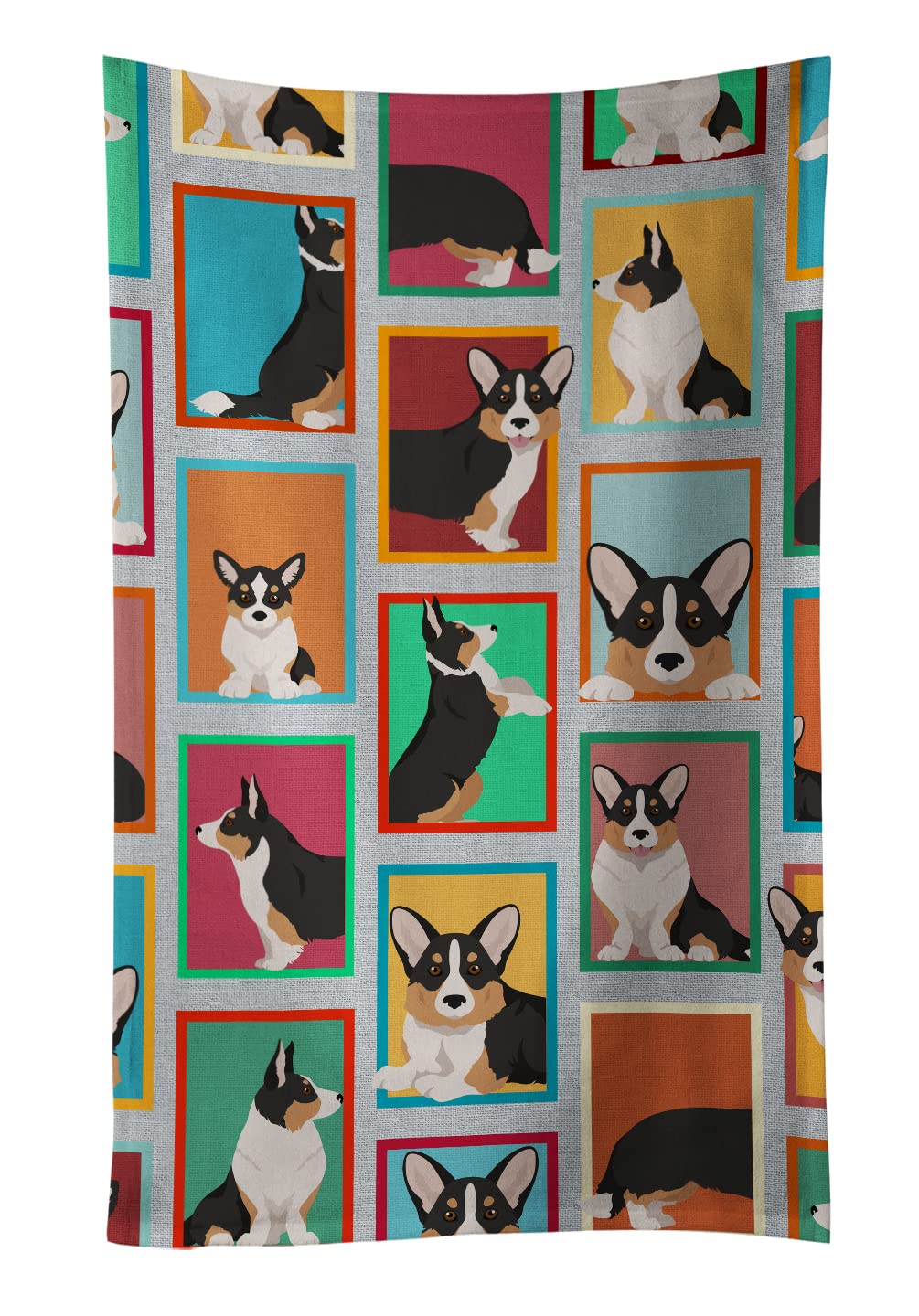 Caroline's Treasures MLM1112KTWL Lots of Tricolor Cardigan Corgi Kitchen Towel Dish Cloths Guest Hand Towel Decorative Bathroom Towel for Face,Tea, Dishcloth, Kitchen and Bath