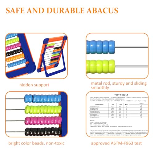 MICKYU Abacus for Kids Math- Classic Preschool Counting Learning Toys with 100 Beads