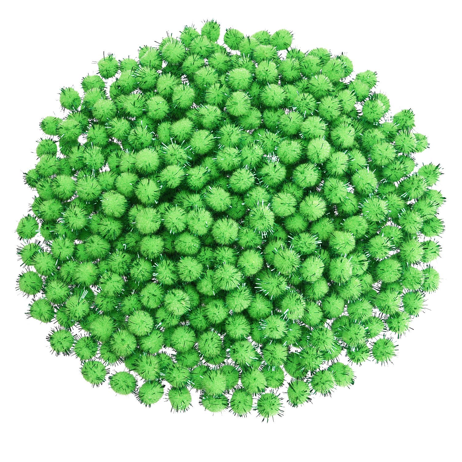 Livder Christmas Pom Poms Pompoms Light Green Glitter Fluffy Balls, DIY Art Crafts Gifts Decorations Supplies(0.6 inches, 500 Pieces)