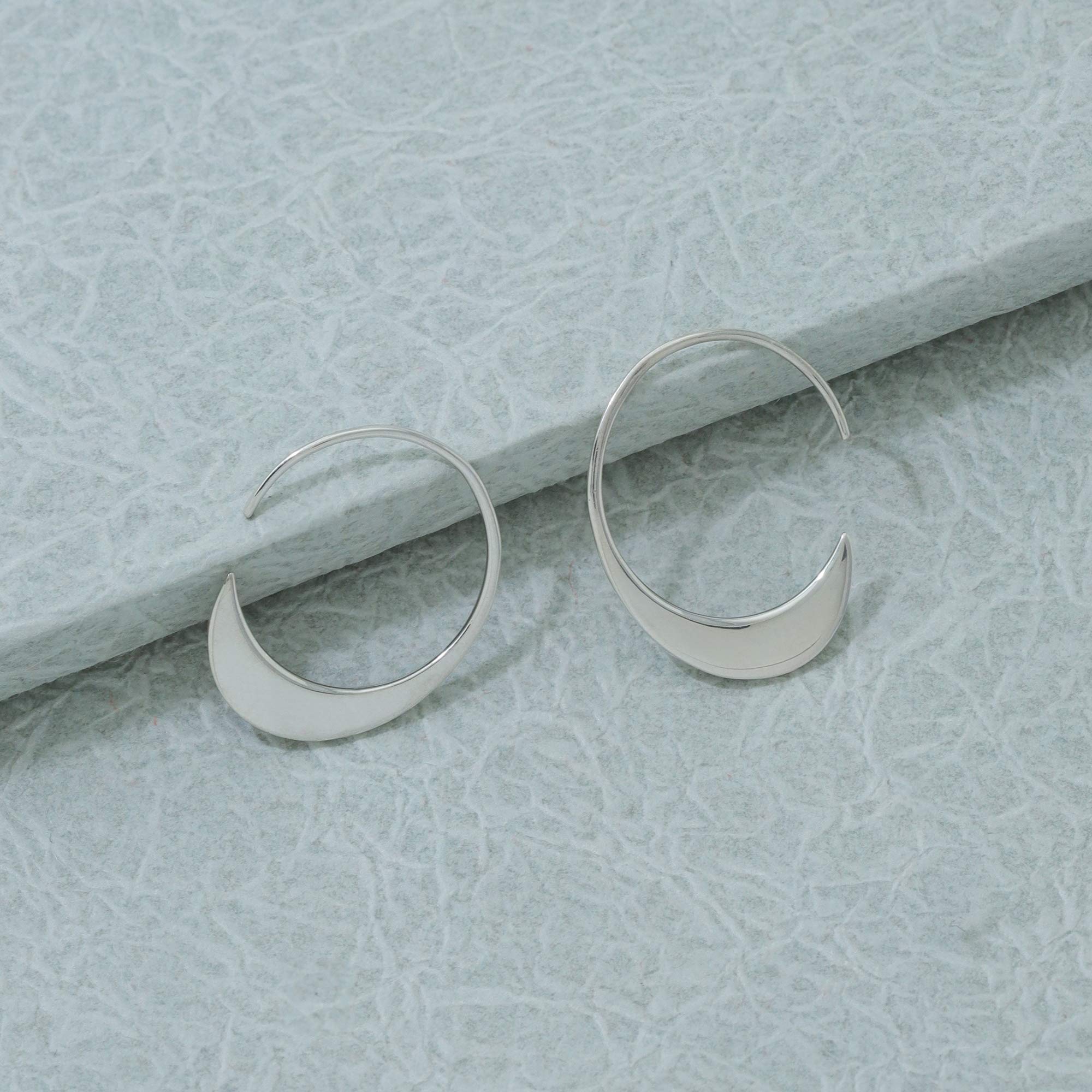 Boma Jewelry Sterling Silver Polished Pull Through Hoop Earrings