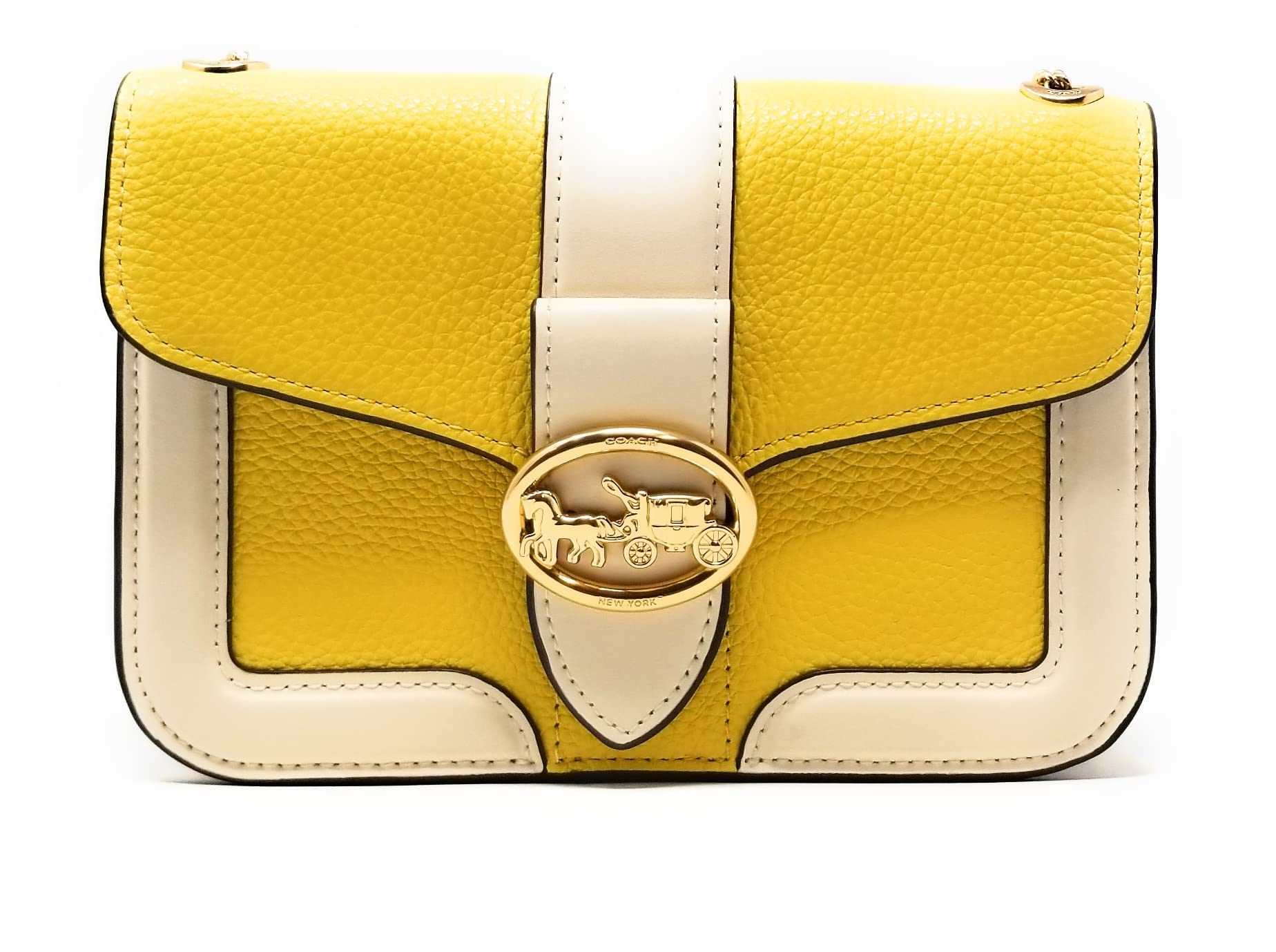 Coach Women's Georgie Crossbody Bag (Pebble Leather - Colorblock - Retro Yellow)