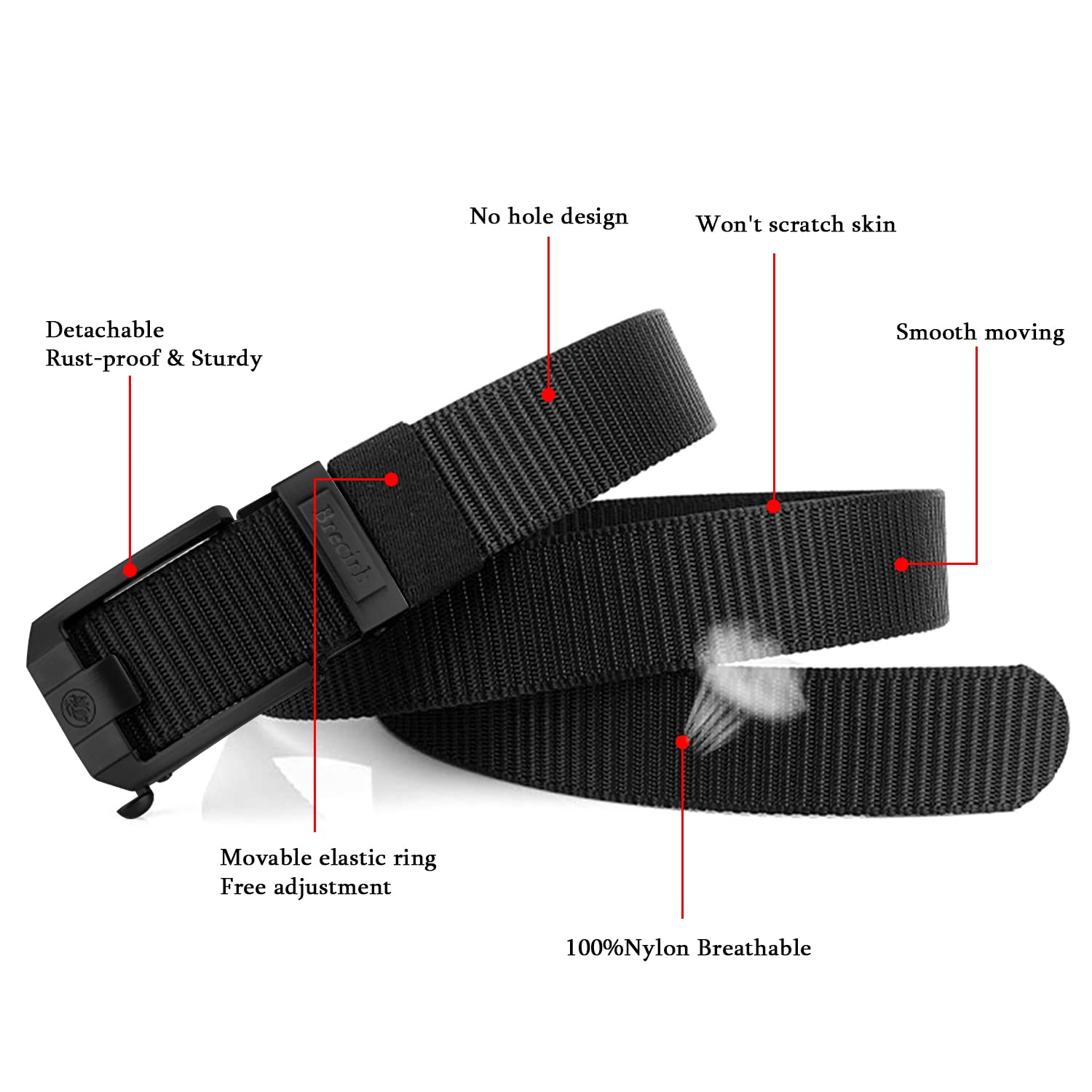 Brecirh Quick Release Tactical Belt Adjustable Tactical Belts for Men 1.5" Mens Belt for Battle Military Edc (RATCHET, M)