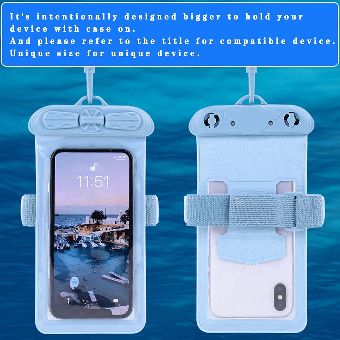 Puccy Case Cover, Compatible with LG G3 Beat LG-D722 Waterproof Pouch Dry Bag (Not Screen Protector Film) New Version Blue