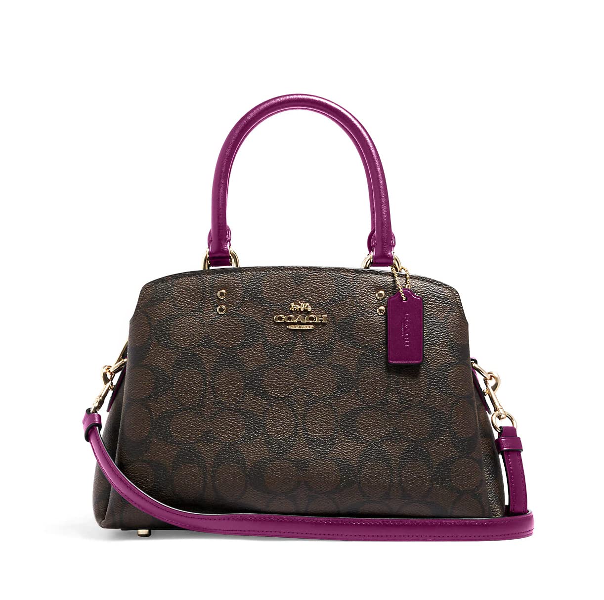 Coach Women's Mini Lillie Carryall, Brown/Dark Magenta