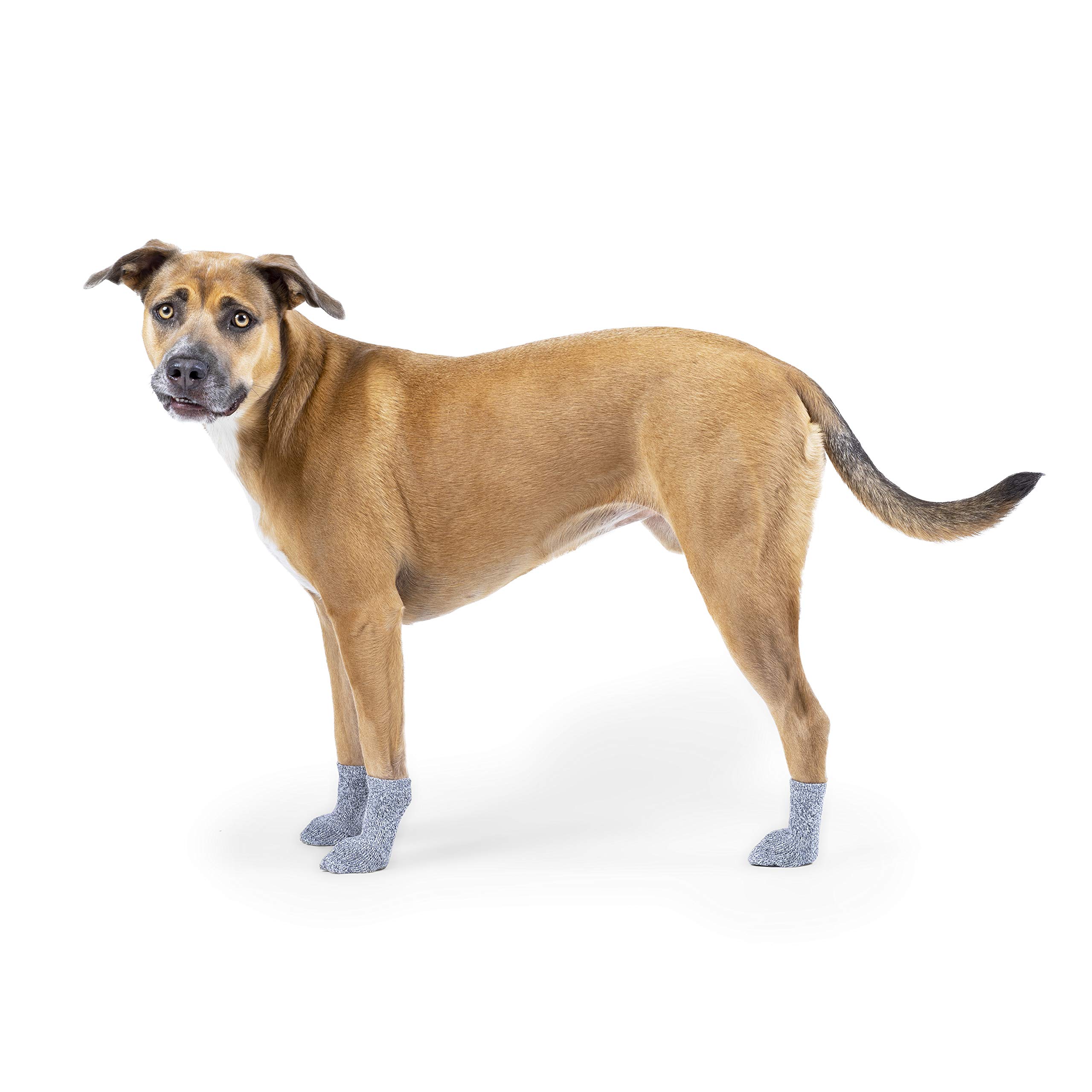 Canada Pooch Basic Dog Socks Knit and Non-Slip Dog Socks (L, Grey), L