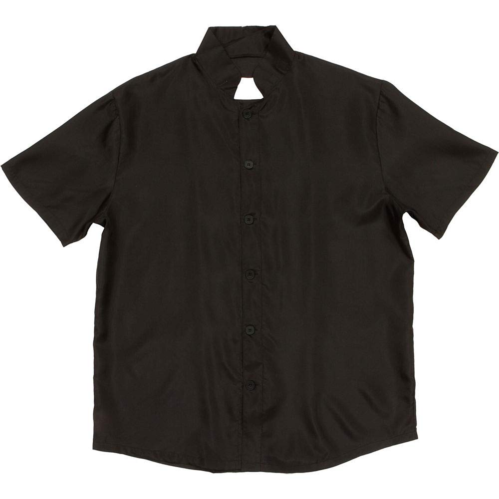 Premium Black Polyester Priest Shirt for Adults - 1 Pc - Perfect for Clergy & Costumes