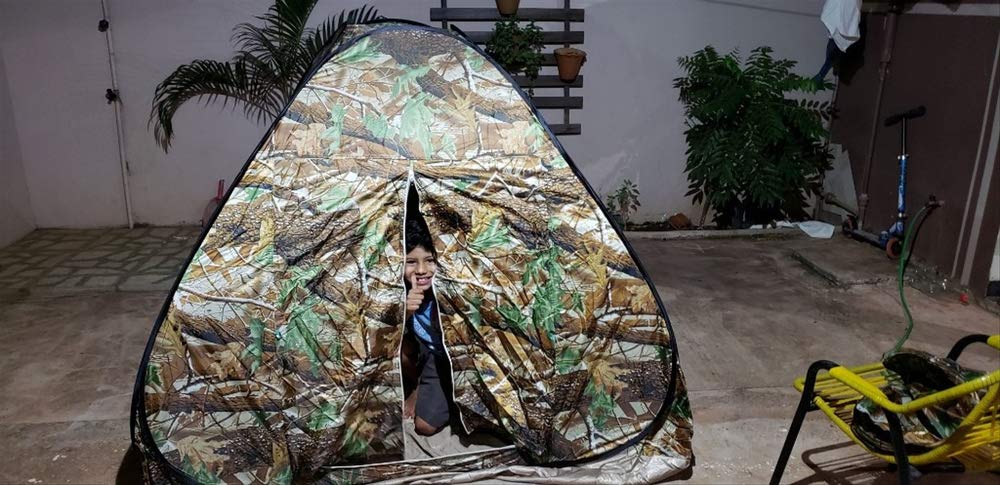 BZTANG Explorer Outdoors 3-4 Persons Camouflage Camping Hiking Easy Setup Instant Pop up Tent (Maple Leaves Green)