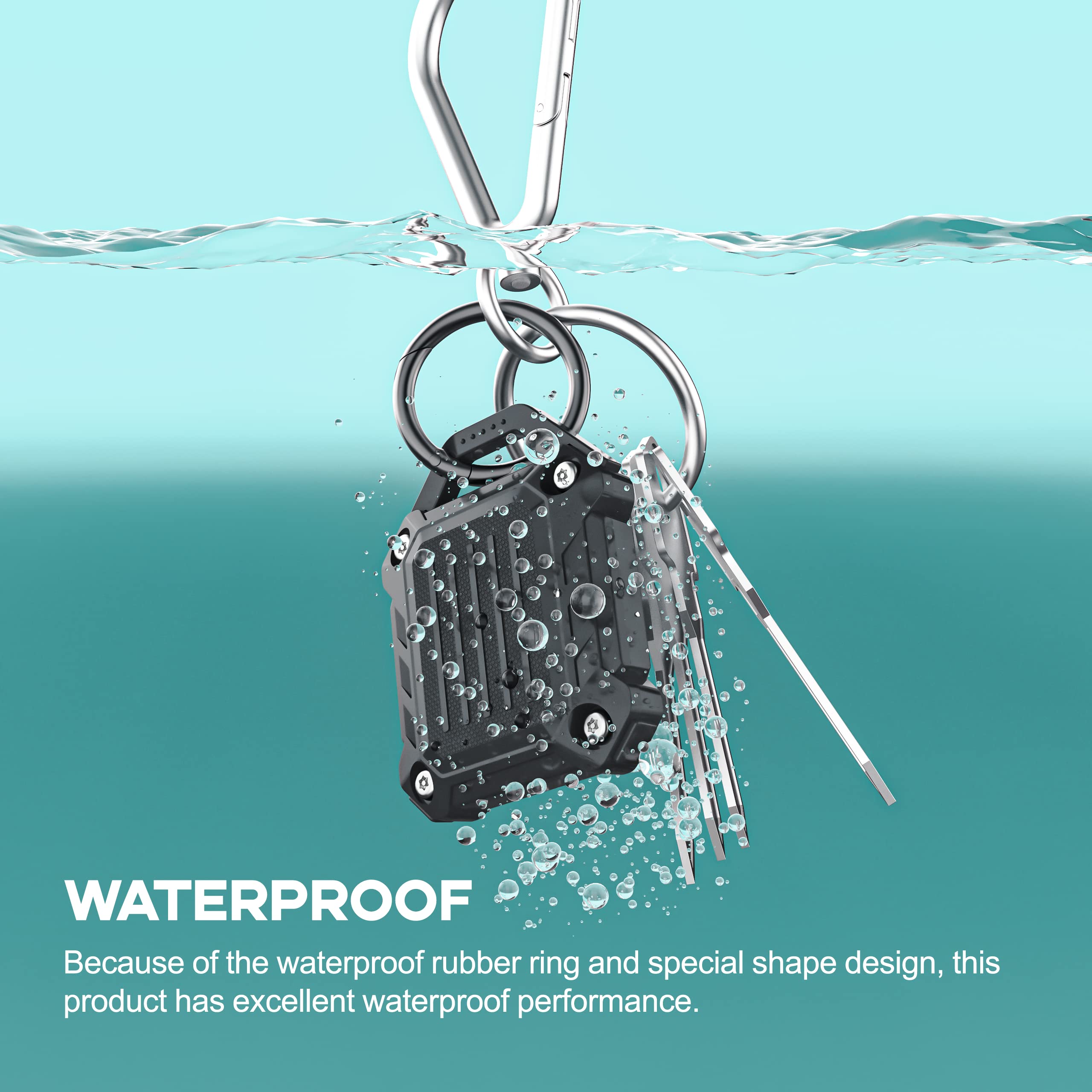 Dovick- Waterproof Airtag Keychain Holder Case 4 Pack,Screw Full Cover Compatible with Apple Air Tag Tracker Key Ring