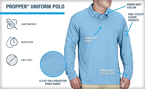 Propper Men's Standard Uniform Polo-Long Sleeve, Light Blue, X-Small