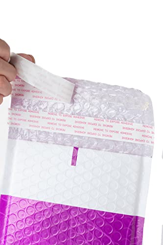 Kipulu™ 100% Biodegradable Bubble Mailers,25pcs Padded Packaging Wrap Envelopes Pouches Eco Friendly no glue, no plastic, Christmas wrapping (6 x 10 purple)