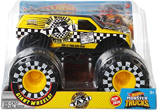 Hot Wheels Monster Trucks Taxi, 1:24 Scale for kids age 3, 4, 5, 6, 7, & 8 Years Old Great Gift Toy Trucks Large Scales
