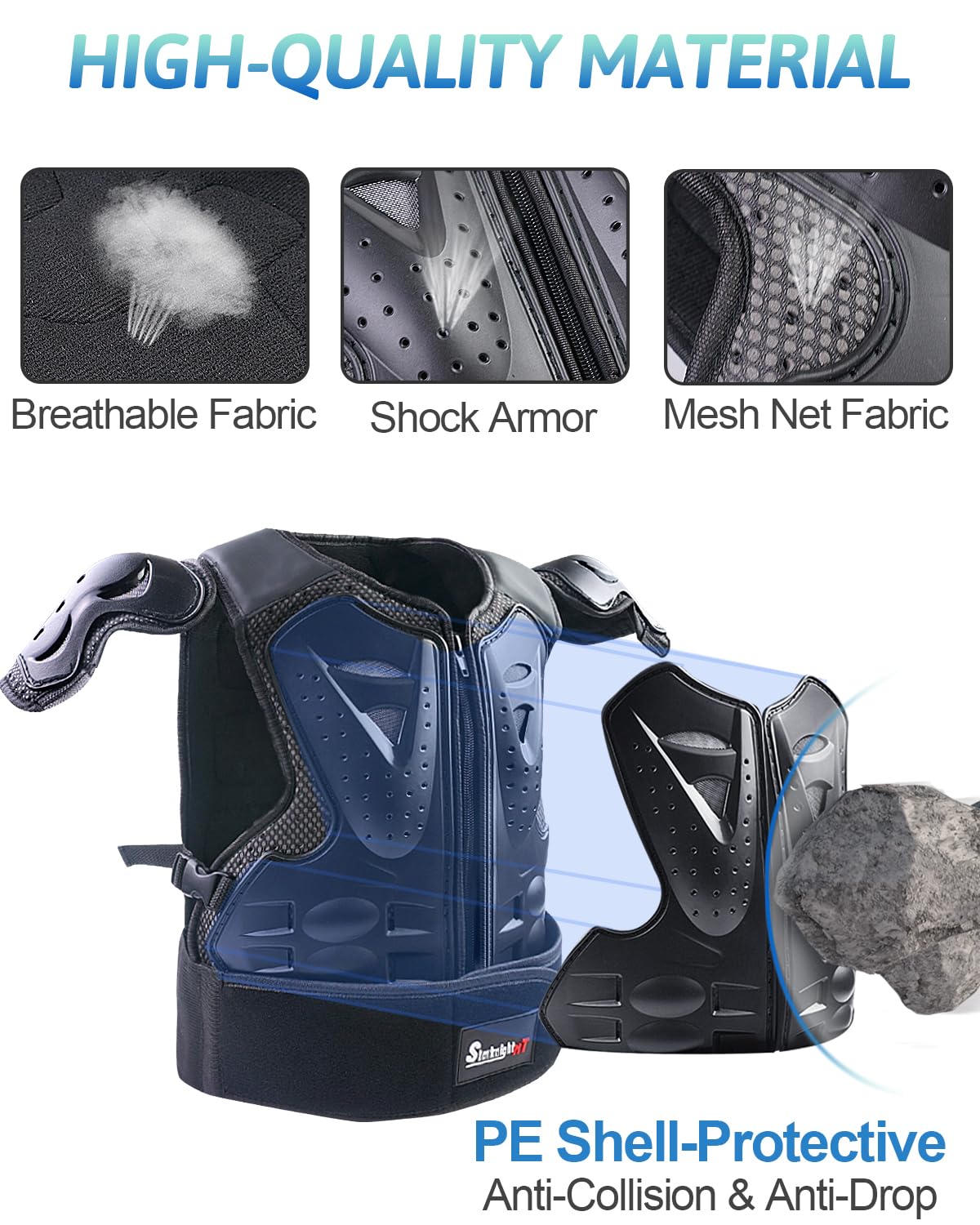 StarknightMT Kids Motorcycle Armor Suit Dirt Bike Gear Riding Protective Chest Spine Back Protector Shoulder Arm Elbow Knee Protector Pads for Cycling Skateboard,Skiing,Skating,Off-Road