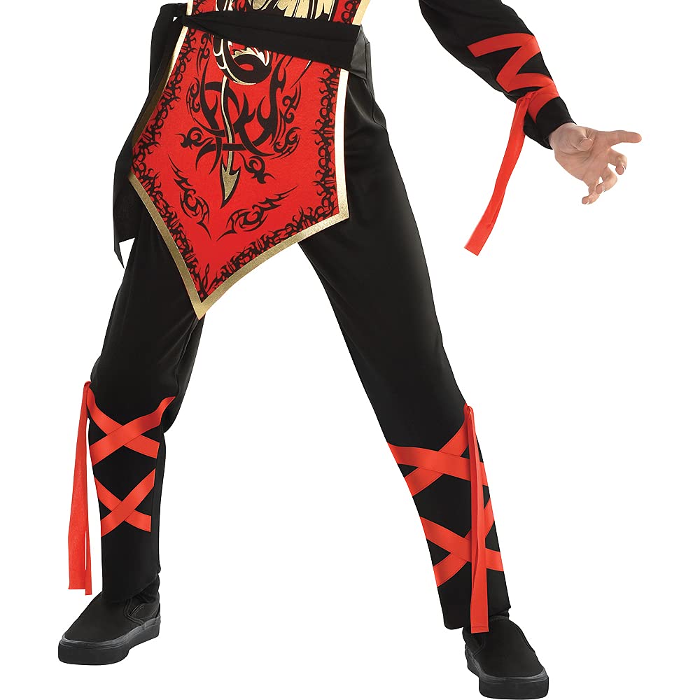 Premium Red & Black Ninja Assassin Smal Costume (4-6) - 1 Set - Perfect Fit & Comfort for Stealthy Warriors