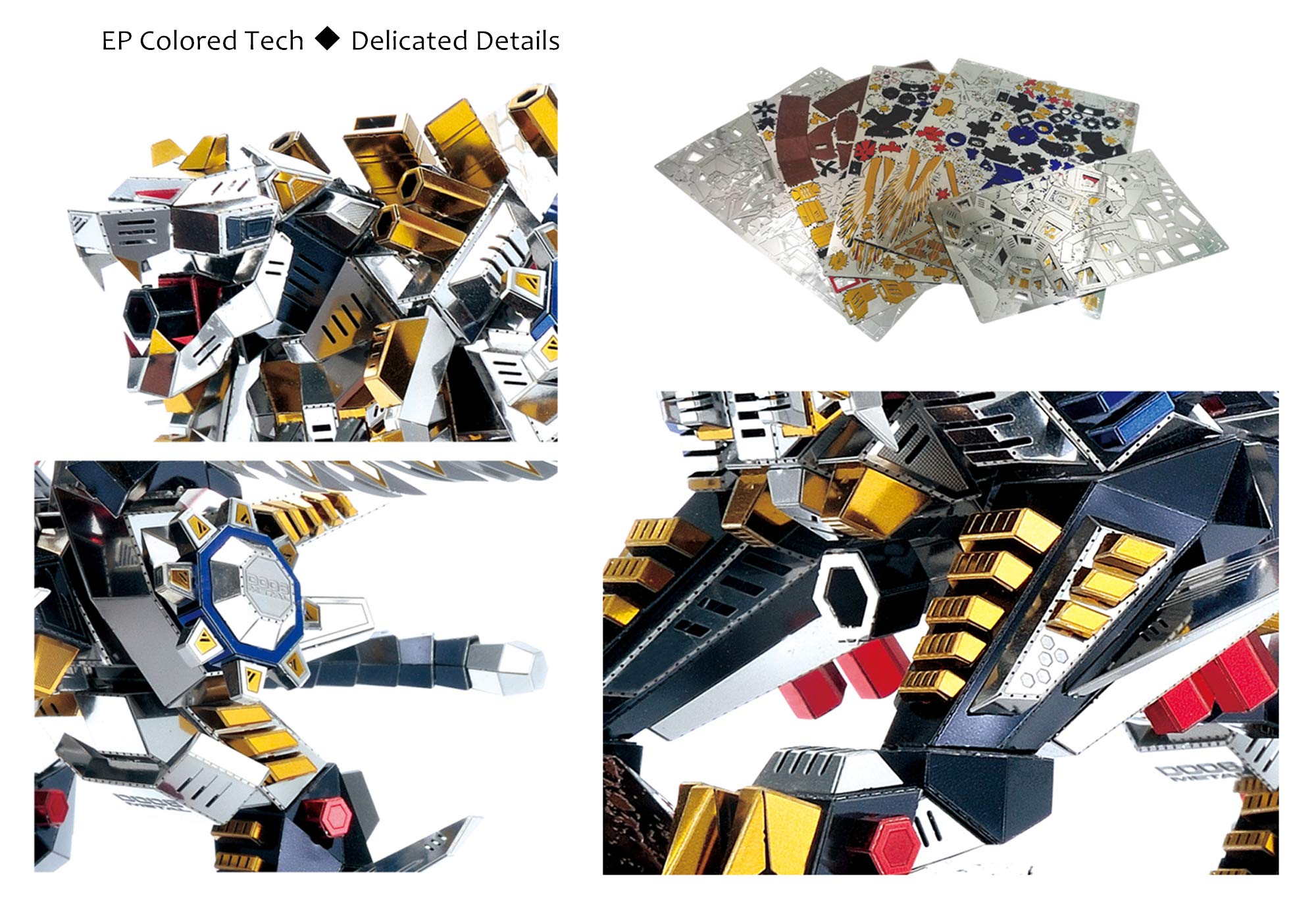 Microworld 3D Metal Puzzle, Mechanical Flying Tiger Metal Model Kits, DIY Brain Teaser Challenge 3D Puzzles for Adults, Art Craft Home Decor Gift for Teens