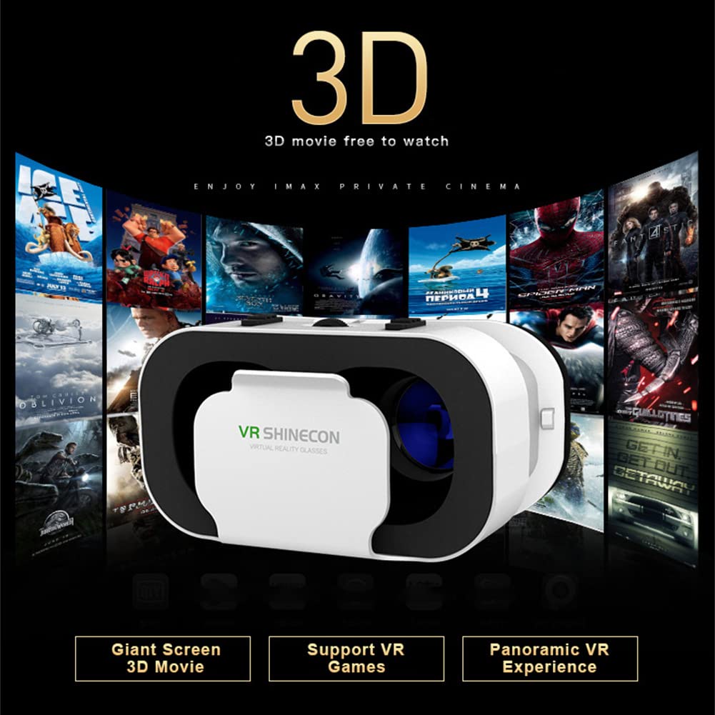 VR G05 Virtual Reality H-D Lens Headset Economical 3D VR Glasses for 4.7-6.0 inches Android iOS Smart Phones, Gift for Kids and Adults for 3D Gaming and VR Videos