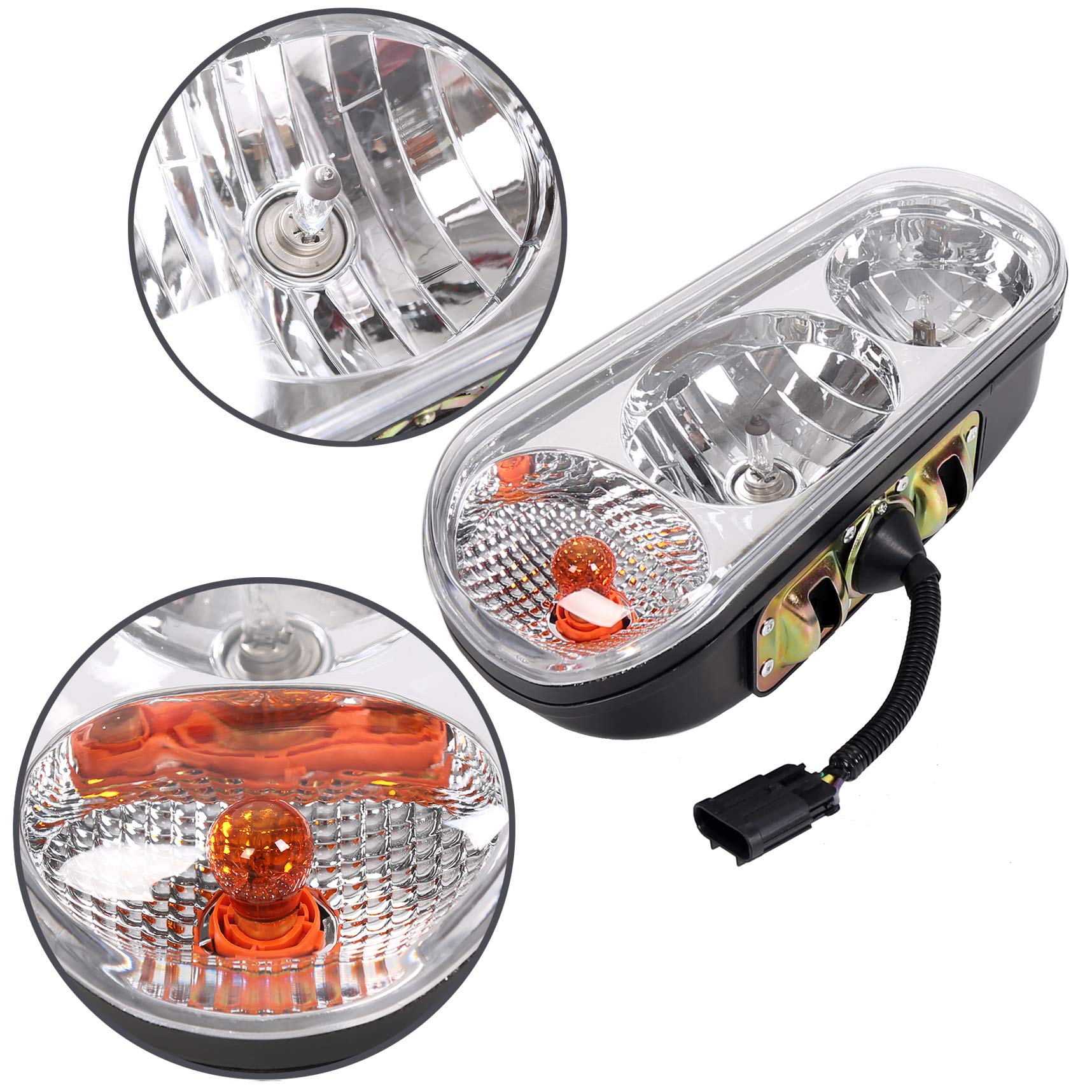 ECOTRIC Universal Halogen Snow Plow Lights Kit Compatible with Boss Western Meyer Blizzard Curtis Snowdog