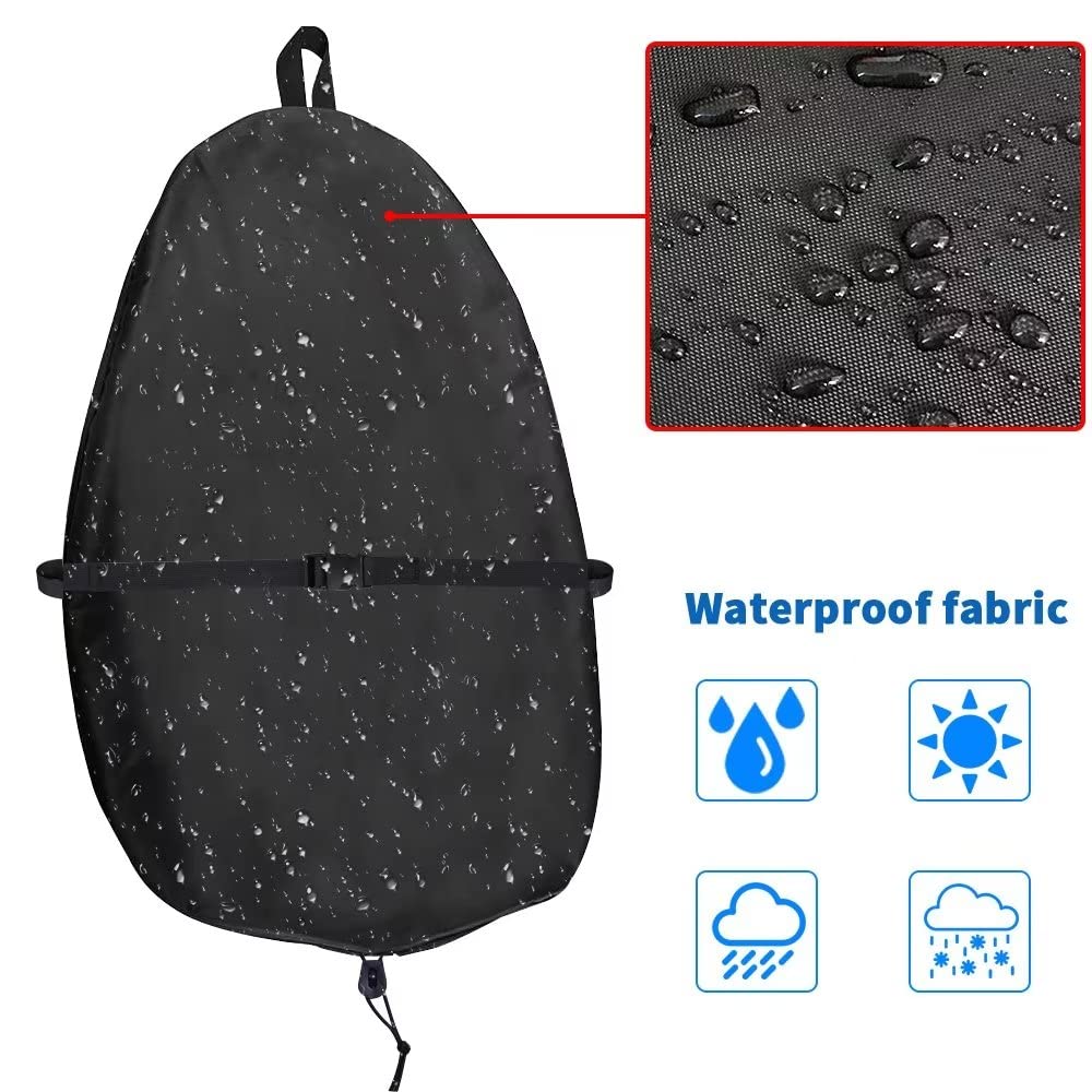 Chuanke Kayak Cockpit Cover UV60+ 420D Oxford Adjustable Canoe Dust-Proof and Waterproof Seat Cover. (S)