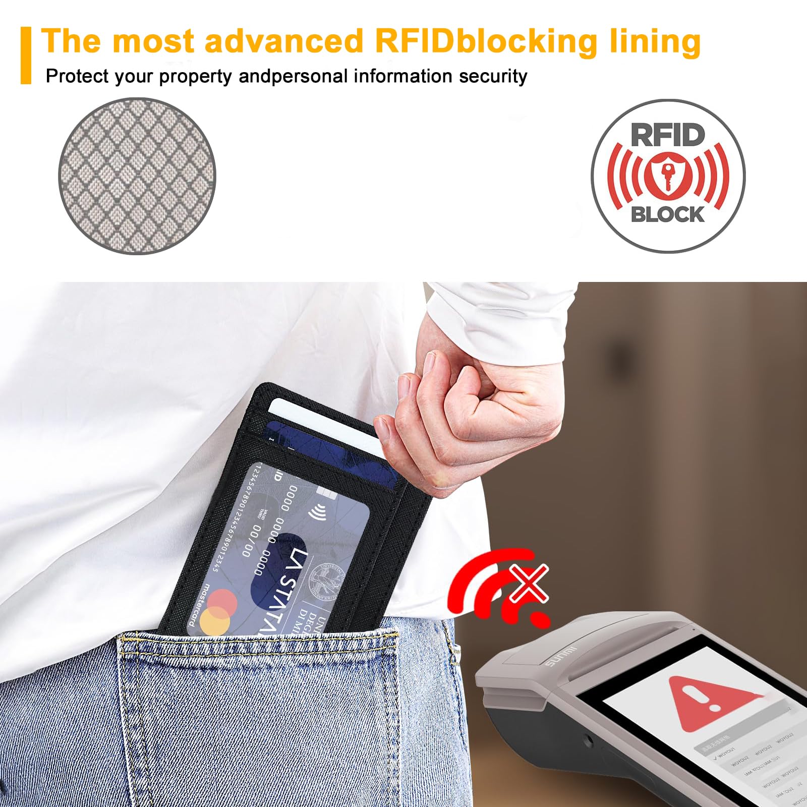 iZiv Slim Wallet,Mini RFID Front Pocket Wallets Minimalist Secure Thin Credit Card Holder