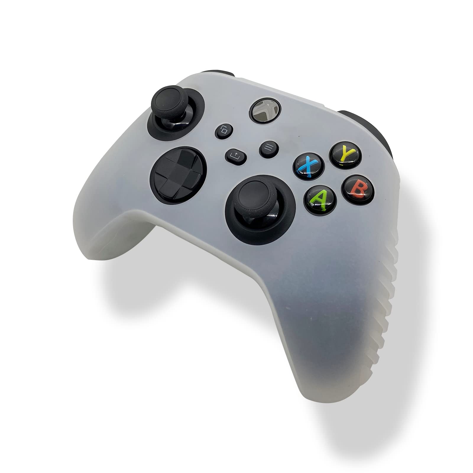 COIORVIS Soft Anti-Slip Silicone Controller Cover Skins Thumb Grips Caps Protective Case for Xbox One X S Controller(White)
