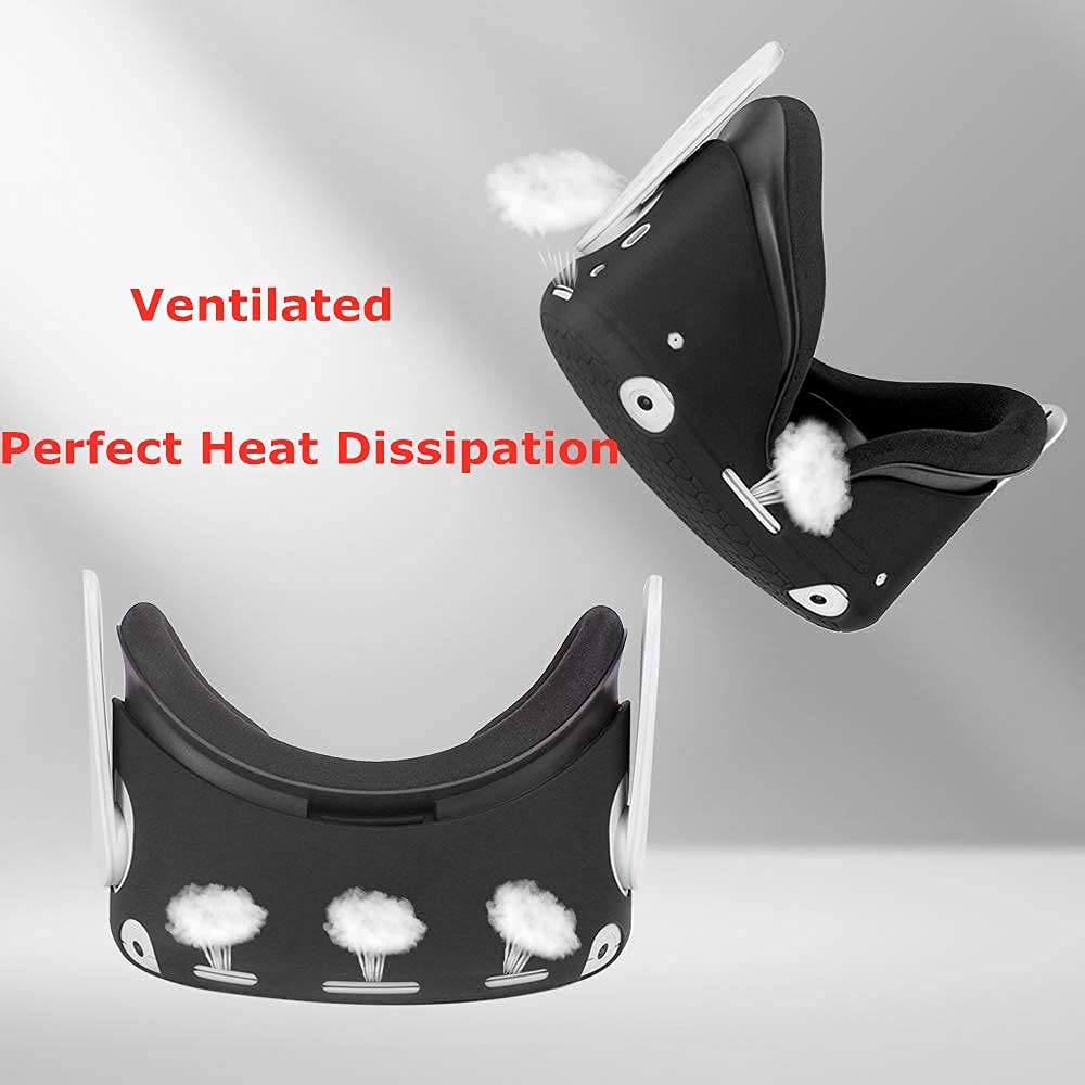 VR Shell Front Face Protector Cover for Oculus Quest 2 Headset Accessories, Washable and Durable Front Cover Accessories, Heat Dissipation Anti Scratch Anti Dust Anti Shock(White)