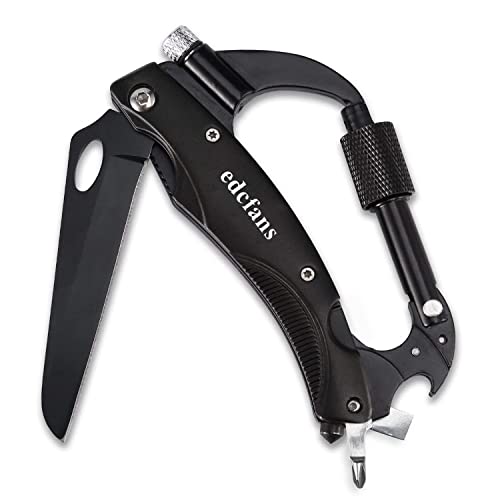 edcfans Multitool Carabiner, Tactical Carabiners Keychain for Men Outdoor Camping