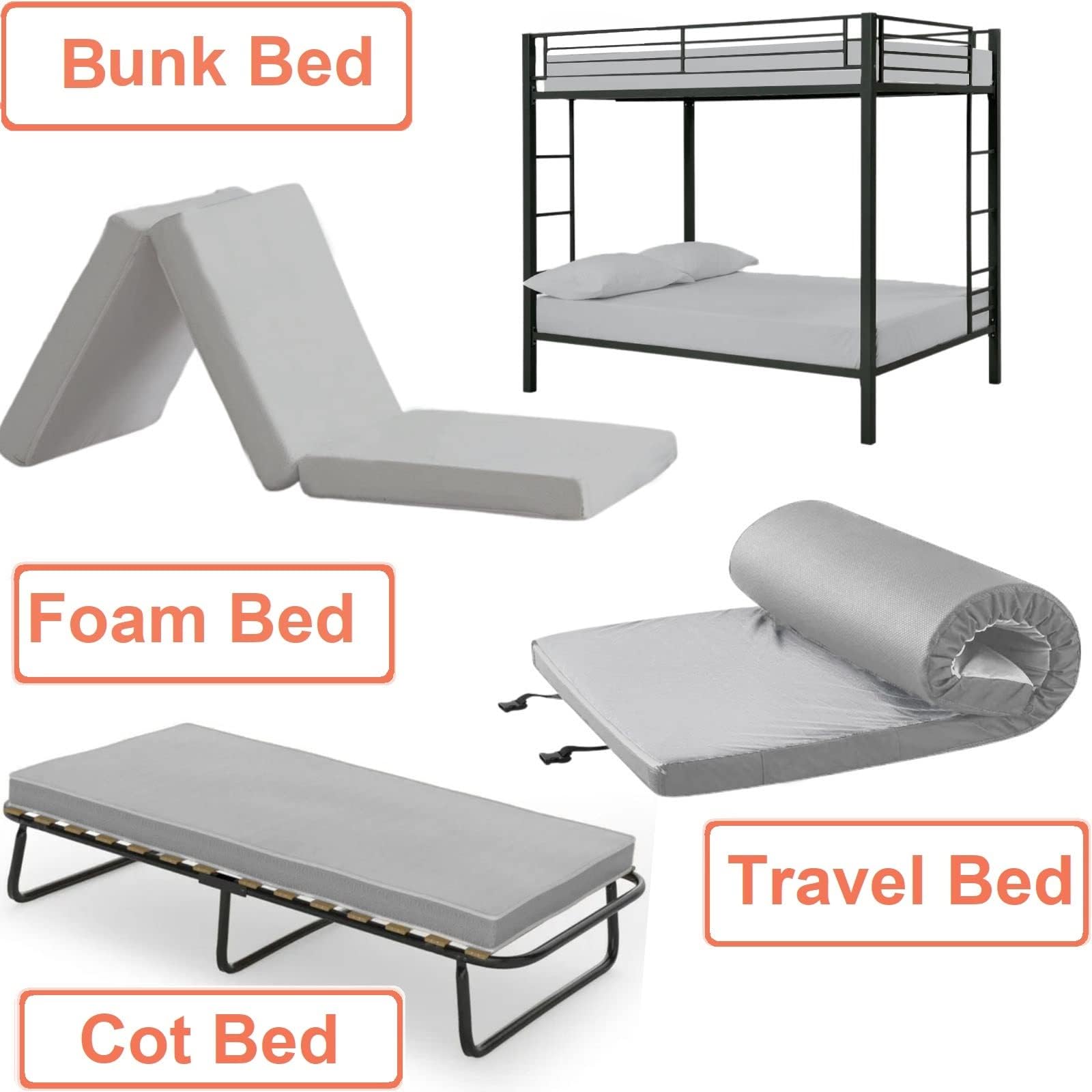 IDEAhome Jersey Knit Cot Fitted Sheet 75" x 33" with 8" Deep Pocket, Suitable for Bunk Beds, Camping, RVs, Folding Beds - Soft, Breathable and Flexible - Grey